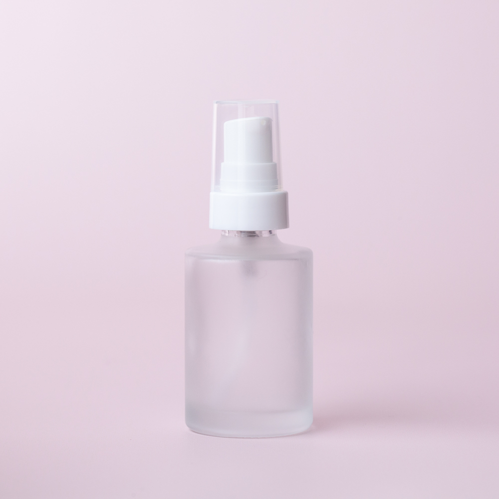 1 oz Frosted Glass Bottle with White Treatment Pump - Bramble Berry®